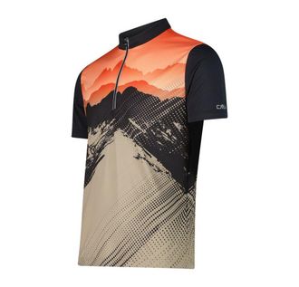 F.lli Campagnolo T-Shirt CMP Radshirt f&uuml;r Herren mit Print und durchgehendem Rei&szlig;verschluss