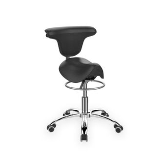 Generic Ergonomischer Sattelstuhl mit R&uuml;ckenlehne, h&ouml;henverstellbarer Arbeitsstuhl, geeignet for Massage, Sch&ouml;nheitssalons, Spas und B&uuml;ros(Black)