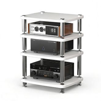 Generic HiFi Regal Audio-Rack, Druckerst&auml;nder, AV-Medienst&auml;nder mit sto&szlig;d&auml;mpfenden Fu&szlig;rasten, Audio-Rack-Tower for DVD-Player, Spielekonsole, TV-Box, WLAN-Rou