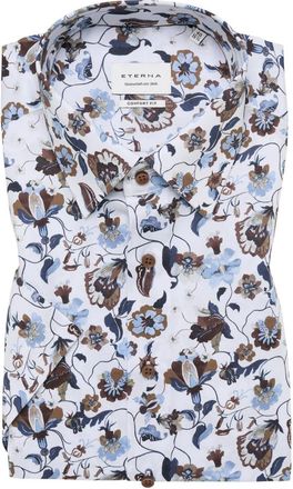 Eterna B&uuml;gelfreies Kurzarmhemd mit floralem Print, Comfort Fit in