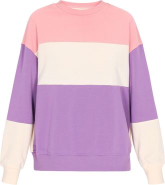 Mymo Sweatshirt Frauen Beige Lila Mehrfarbig
