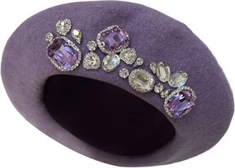 Generic B&eacute;ret Chapeaux pour femmes en laine fran&ccedil;aise chapeau dame hiver femme peintre chapeau bonnet bonnet accessoires de mode hommes laine, violet, Taille 