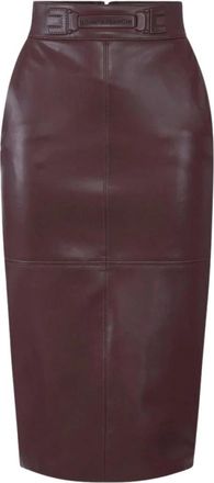 Elisabetta Franchi Femme, Jupes, Brun, Taille: 40 FR Jupe avec Logo en Relief