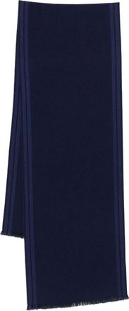 Ermenegildo Zegna écharpe rayée à franges - Bleu