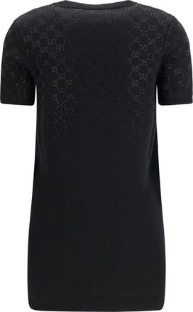 Gucci GG Crystal-Embellished Wool-Blend Mini Dress - Black