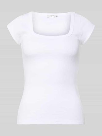 Topshop T-Shirt in Ripp-Optik mit Karree-Ausschnitt Modell METTE