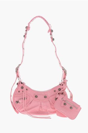 Balenciaga Crinkled Leather LE CAGOLE XS Shoulder Bag with Metal Detail Gr&ouml;&szlig;e Uni