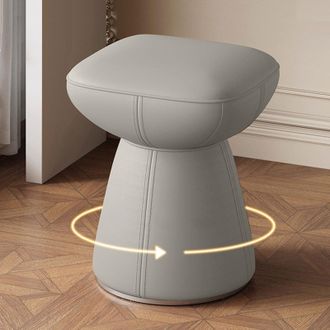 Generic 360° Drehbarer Schminktisch Hocker,Schminkstuhl Drehstuhl,Barhocker,360° Drehbar, PU, Dicke Polsterung,für Schlafzimmer,Küche,Esszimmer,modern(Gray)