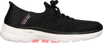 Skechers Go Walk 6 Sneaker f&uuml;r Damen, Zum Anschl&uuml;pfen (Schwarz/Leuchtend Pink)