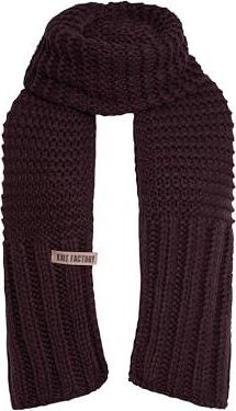 Knit Factory &Eacute;charpe Tricot&eacute;e Alex - Foulard tricot&eacute; - Ch&acirc;le femme - &Eacute;charpe pour lautomne et hiver - Chauffe-cou - Gros tricot - Aubergine - 30% laine et 70% acry