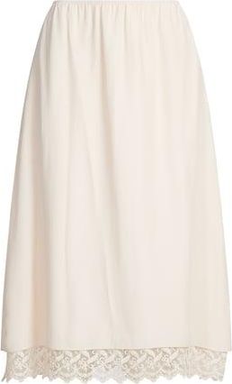 Simone Rocha Jupe midi satin&eacute;e &agrave; dentelle
