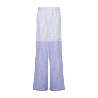 Stella McCartney Gestreifte Weit geschnittene Hose - - Trousers - Damen - Blau - 2XS