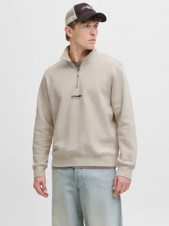 Jack & Jones Sweatshirt JJESOHO SWEAT QUARTER ZIP HN NOOS Baumwollmischung, relaxed fit