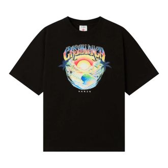 Casablanca Airspray Oversized Short Sleeve Tee - - Tops - Herren - Schwarzk - S