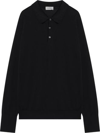 John Smedley Homme, Tops, Bleu, Taille: 2XL Polo &agrave; Manches Longues