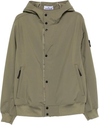 Stone Island Homme, Vestes, Vert, Taille: M Hooded Zip Bomber Jacket