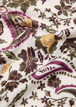 Mango Foulard satiné paisley kaki - Femme - Taille unique - MANGO