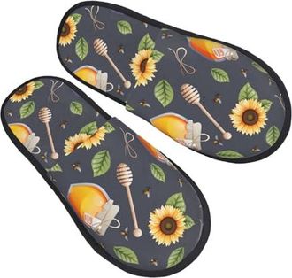 Generic Pantoufle Maison Motif Mignon DAbeille Et De Tournesol Chaussons Maison Doux Hiver Pantoufles Portative Hiver Chaussures Chaudes Pour Chambre Maison S