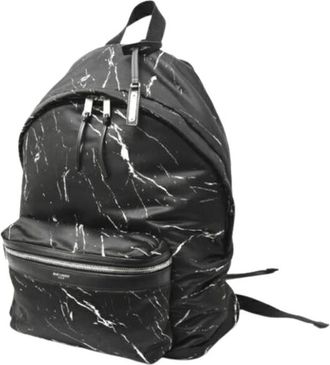Saint Laurent unisex, Pre-owned, Noir, Taille: ONE Size Sac &agrave; dos en nylon Pre-owned