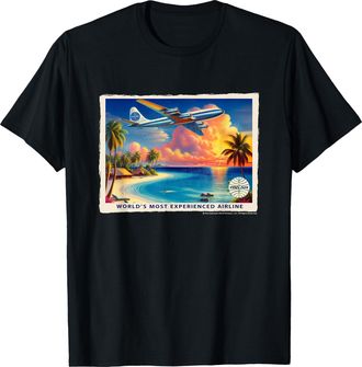 Pan Am Vintage Strand Flugzeug Szene T-Shirt
