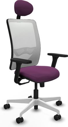 Piqueras y Crespo Hochwertiger B&uuml;rostuhl Zulema mit 3D-Armen, h&ouml;henverstellbarer Lendenwirbelst&uuml;tze und festem Kopfteil, ausgestattet mit 3 Positionen und Schneideschau