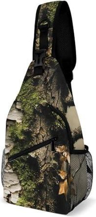 Generic Léger Sacoche Homme Bandouliere Arbre de camouflage de chasse Sac De Poitrine Réglable,Casual Sac Poitrine pour Voyage Randonnée école