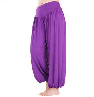 Hoerev Marke Super weiche Modal Spandex Harem Yoga Pilates Hosen, Gr.-3X-Large,Lila