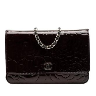 Chanel Pre-owned Quilted Patent Leather Wallet on Chain - - Pre-owned - Damen - Braun - ONE SIZE