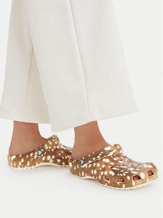 Crocs Pantoletten Classic Pop Animal Clogs 214153 Braun
