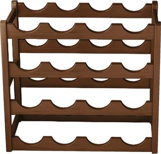 Generic Weinregal aus Holz - 4-stufiges stapelbares Weinregal, robuste und langlebige Konstruktion, elegantes Massivholz-Design | Weinregalhalterung f&uuml;r Regal