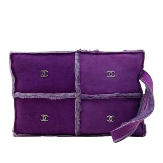 Chanel Pre-owned Mouton Suede Clutch - - Pre-owned - Damen - Lila - ONE SIZE