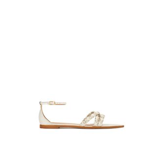 Kazar Femme, Chaussures, Blanc, Taille: 35 EU Sandale Plate Bout Pointu &agrave; Brides Tress&eacute;es