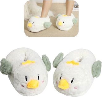 Generic Chaussons mignons en forme danimal, chaussures de maison de canard de dessin anim&eacute;, chaussons douillets et douillets
