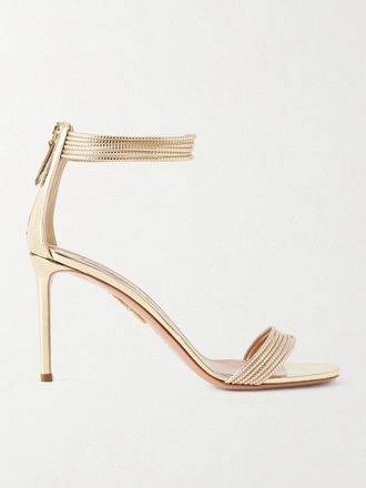 Aquazzura Sandales En Cuir M&eacute;tallis&eacute; Sway 85 - Dor&eacute;