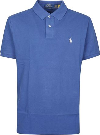 Polo Ralph Lauren Homme, Tops, Bleu, Taille: XL Polo &agrave; Manches Courtes avec Logo Brod&eacute;