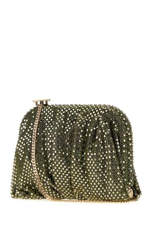 Benedetta Bruzziches Rhinestone Mesh Clutch - Green