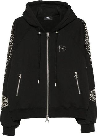 Thug Club Stud-embellished Zip-up Hoodie