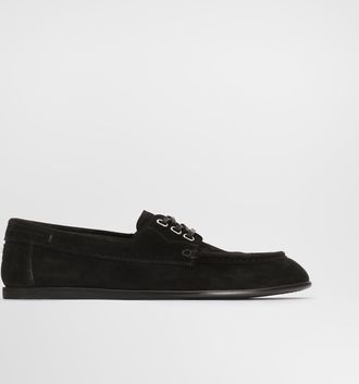 Dolce & Gabbana Derby-schuhe Aus Spaltleder - Mann Schn&uuml;rschuhe Schwarz 42