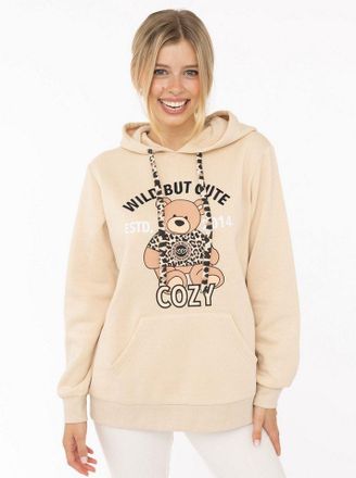 Zwillingsherz Hoodie Wild But Cute Mini-Me,mit niedlichem Teddyb&auml;r und selbstbewusstem Slogan