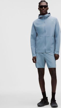 lululemon Short Pace Breaker doubl&eacute; pour Hommes - 18 cm - Bleu - Taille L