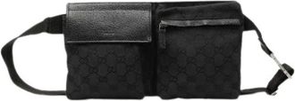 Gucci Sac banane Pre-owned GG Canvas Double Pocket - Femme - Pre-owned - Noir - Taille: ONE Size