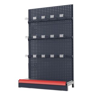 Generic Schwerlast Supermarkt Regals mit Hakenwand, Offenes Metallregal, Verstellbare Regaleinheiten f&uuml;r Ladenpr&auml;sentation und Garage Lagerregal(93cm Main)