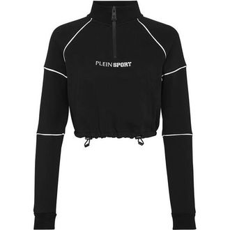 Plein Sport Funktionsjacke Cropped Sweatjacke mit Kapuze