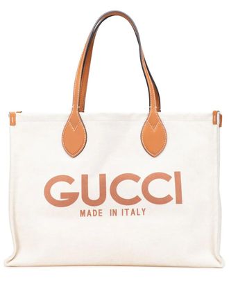 Gucci grand sac cabas à logo (2016-2025) - Marron