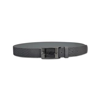 Carlo Colucci Lederg&uuml;rtel mit Reptilienpr&auml;gung - - Accessories - Herren - Grau - 100 CM
