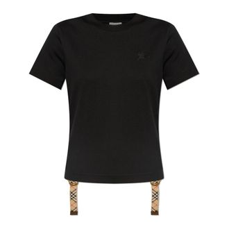 Burberry T-Shirt mit seitlichen Zugb&auml;ndern - - Tops - Damen - Schwarzk - M