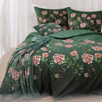 ESTELLA Traumstoff Mako Satin Bettw&auml;sche Set - Bettgarnitur aus 100% Baumwolle - Hochwertig und Elegant - 135x200 cm + 80x80 cm - Design: Leatitia