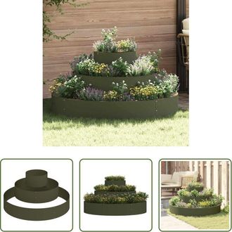 vidaXL vidaXL Pot ext&eacute;rieur - Cache-pot de jardin Vert olive 120 x 120 x 20 cm