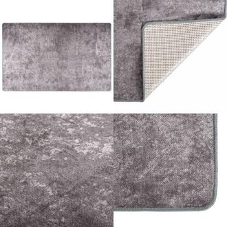 vidaXL Teppich Waschbar Grau 160x230 cm Rutschfest - Teppich - Teppiche - Home & Living