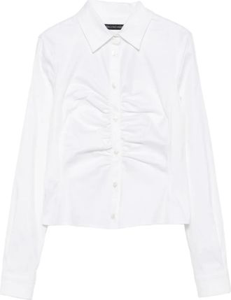 Balenciaga Gerafftes Langarmshirt - Weiß